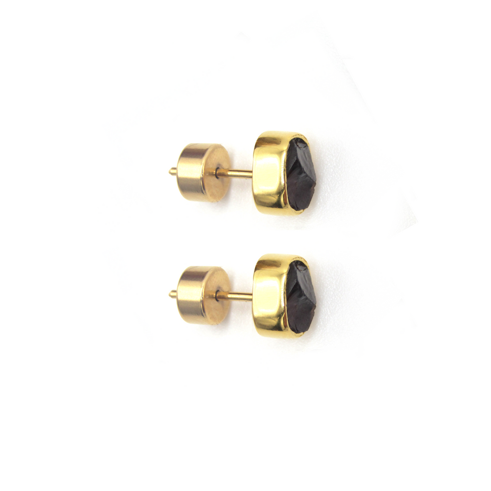 Rough Stone Studs Gold – Kroon 02
